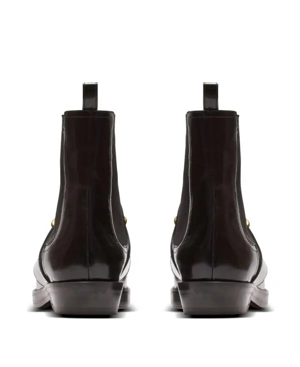 Balmain Sync Chelsea Boots In Glazed Leather