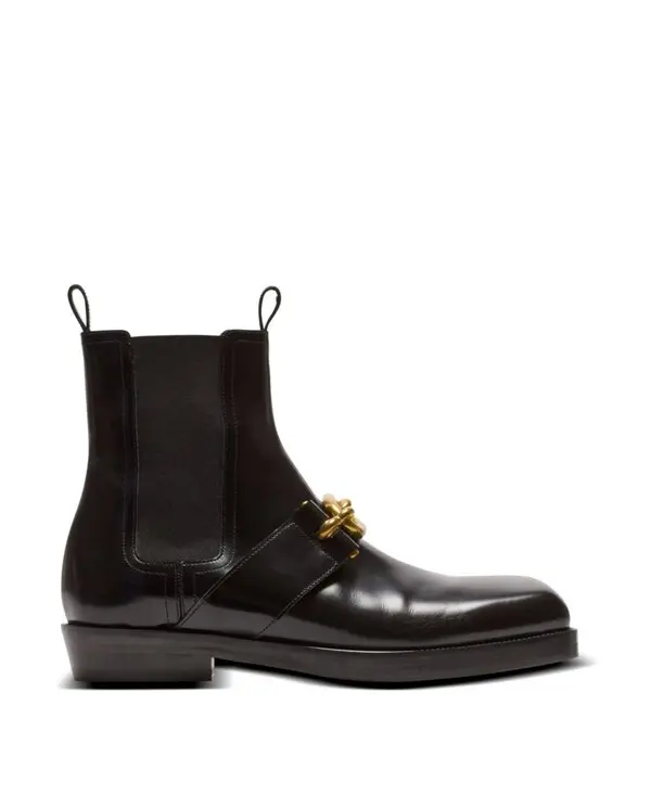 Balmain Sync Chelsea Boots In Glazed Leather