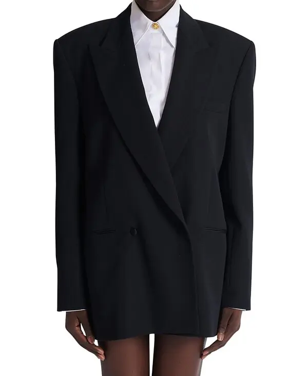 Balmain Oversized Grain De Poudre Jacket - Black