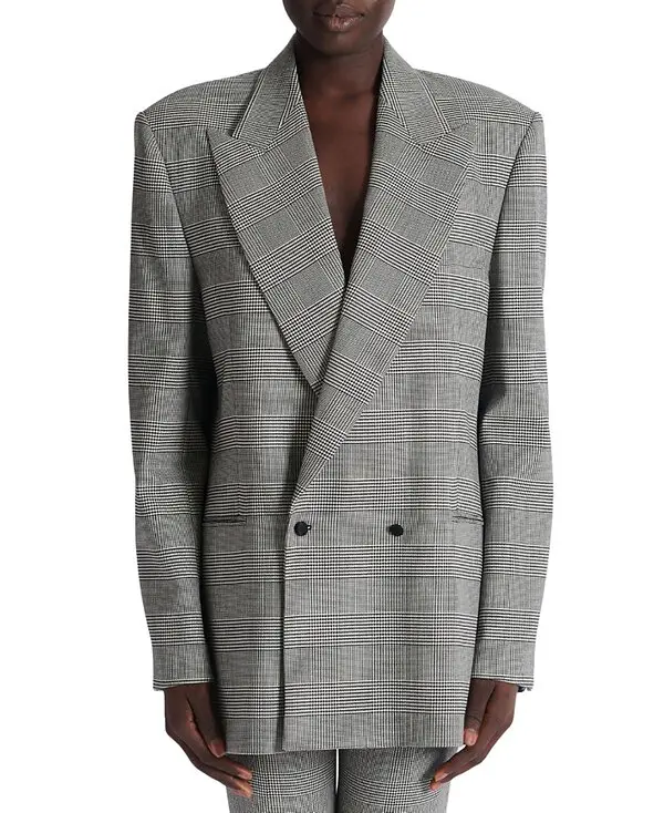 Balmain Prince Of Wales Jacquard Oversized Blazer
