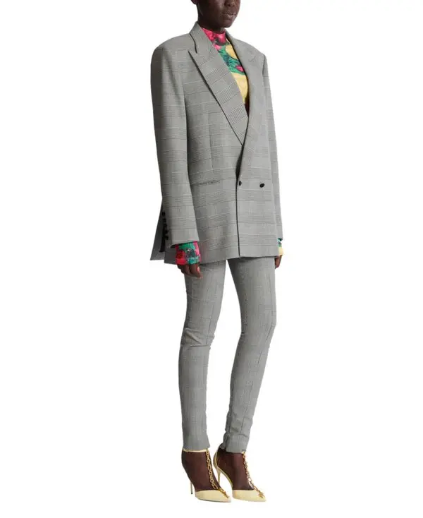 Balmain Prince Of Wales Jacquard Oversized Blazer