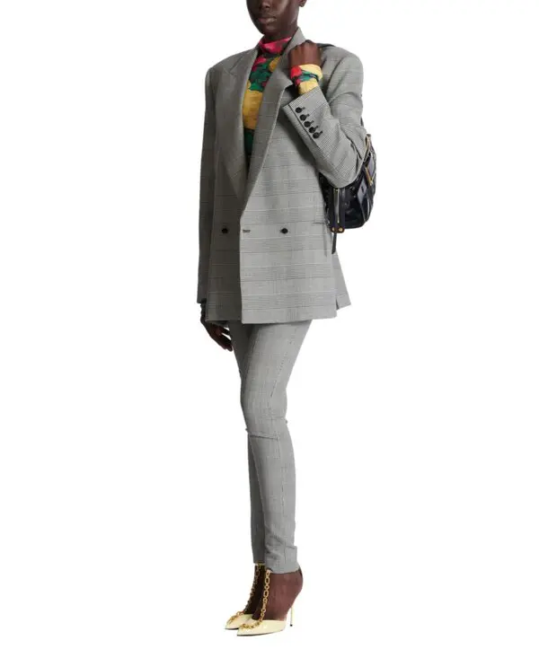 Balmain Prince Of Wales Jacquard Oversized Blazer