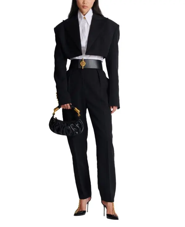 Balmain Cropped Grain De Poudre Jacket