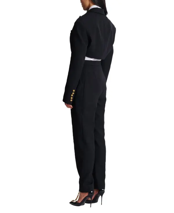 Balmain Cropped Grain De Poudre Jacket