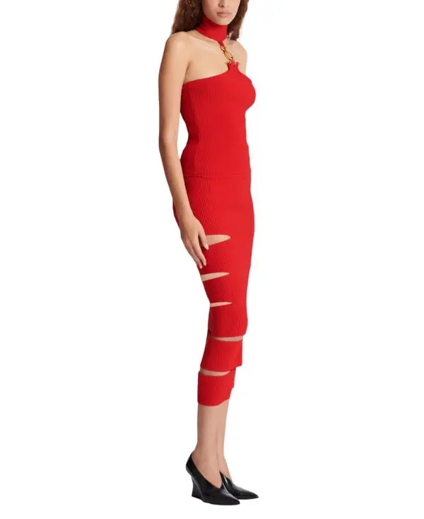 Balmain Sleeveless Knit Top With Embellished Detail