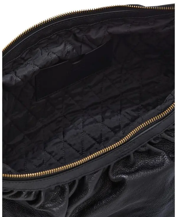 Balmain Hobo Bag In Calfskin Leather