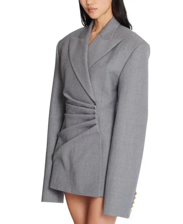 Balmain Draped Wool Jacket Dress
