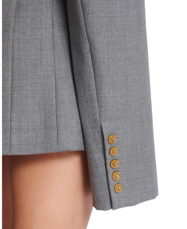 Balmain Draped Wool Jacket Dress