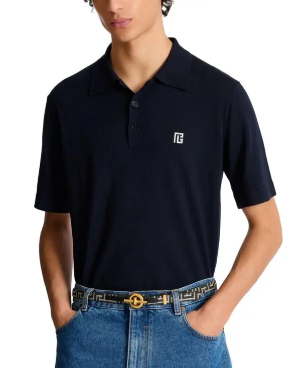 Balmain Monogram Jacquard T-bar Belt