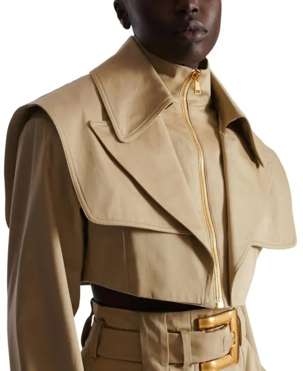Balmain Cropped Gabardine Jacket