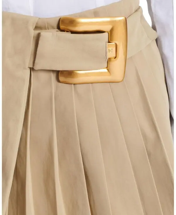 Balmain Belted Gabardine Mini Skirt