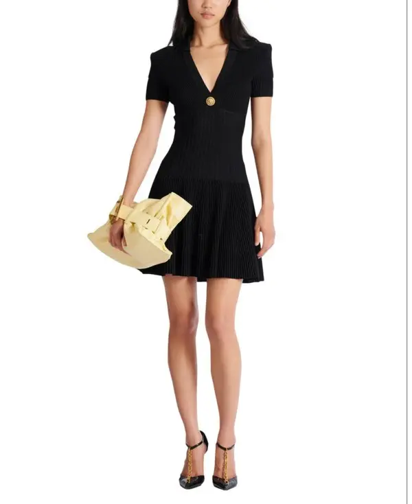Balmain Short Flared Knit Dress