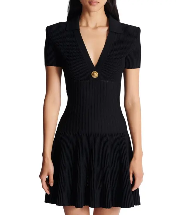 Balmain Short Flared Knit Dress