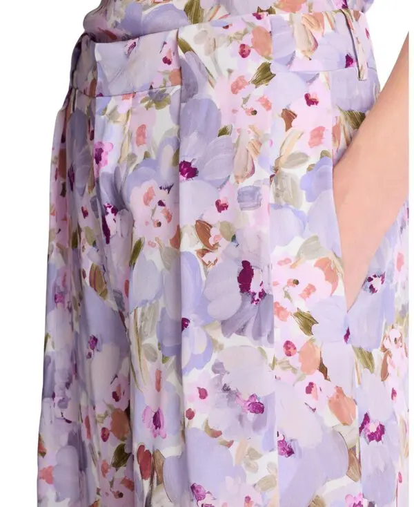 Balmain Printed Poppy Flower Wide Leg Trousers
