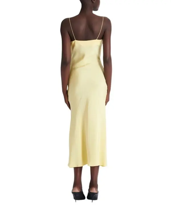 Balmain Long Strappy Dress In Silk Satin