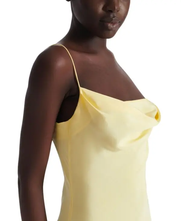 Balmain Long Strappy Dress In Silk Satin