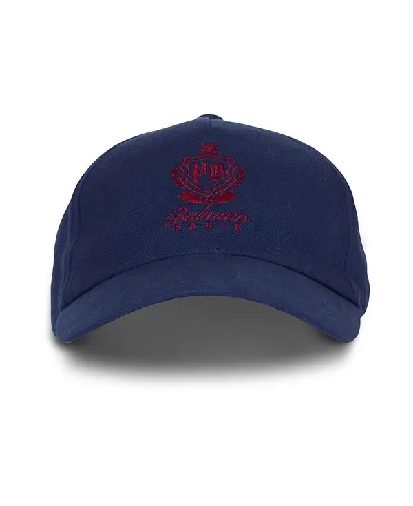 Balmain Cotton Emblem Cap - Blue