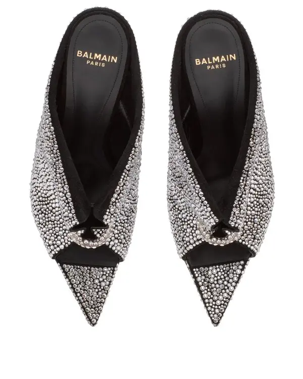 Balmain Embellished High Heel Mules