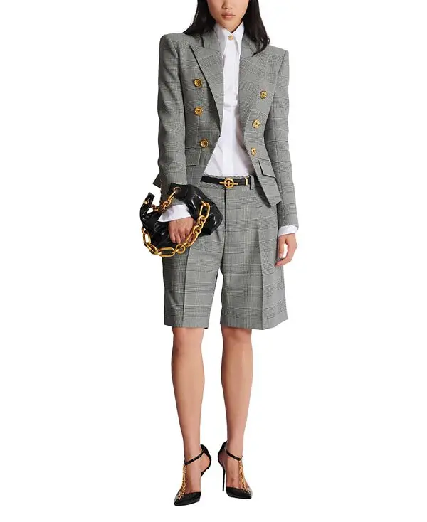 Balmain Six-button Prince Of Wales Jacquard Jacket