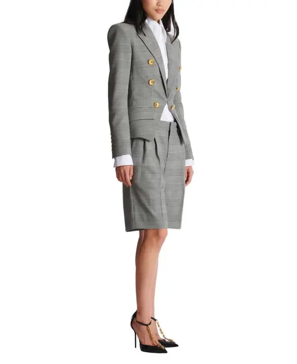 Balmain Six-button Prince Of Wales Jacquard Jacket
