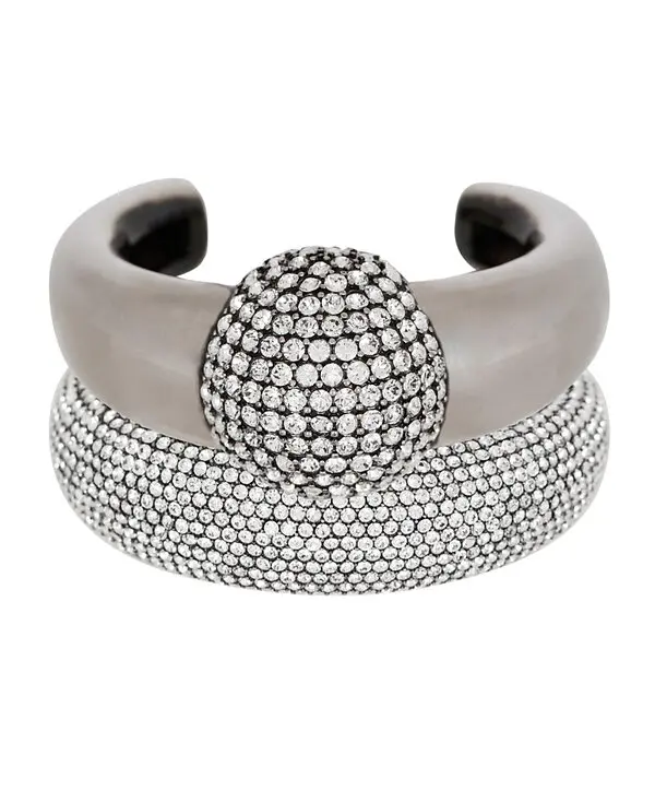 Balmain Set Of Piercing Bangle Bracelets - Silver