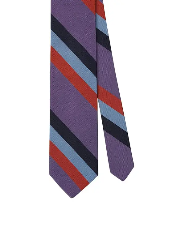 Robert Talbott Bold Silk Cotton Stripe Best Of Class Necktie - Purple Multi