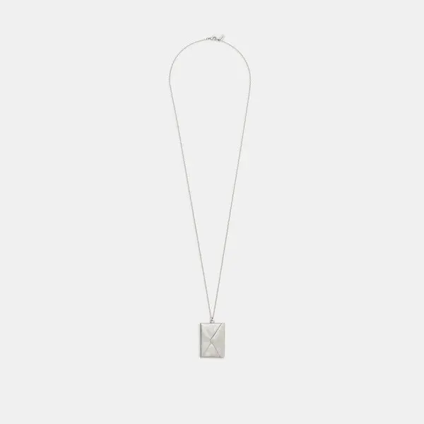 COACH Envelope Pendant Long Necklace - Silver