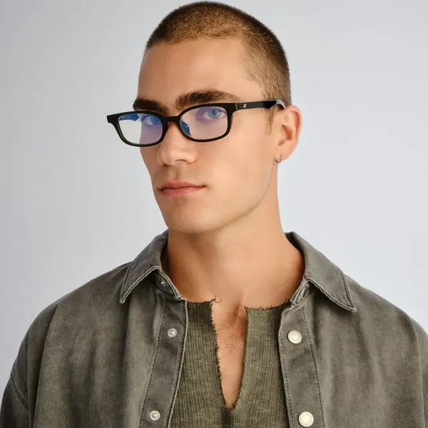 Le Specs Echelon Rectangular Eyeglasses - Black Blue