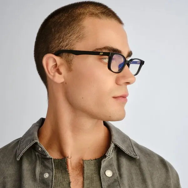 Le Specs Echelon Rectangular Eyeglasses - Black Blue