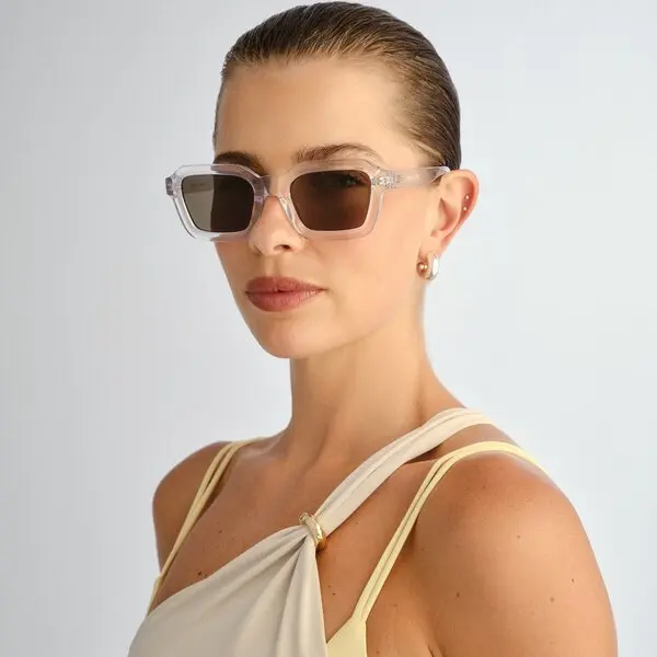 Le Specs Impossible Square Frame Sunglasses - Clear