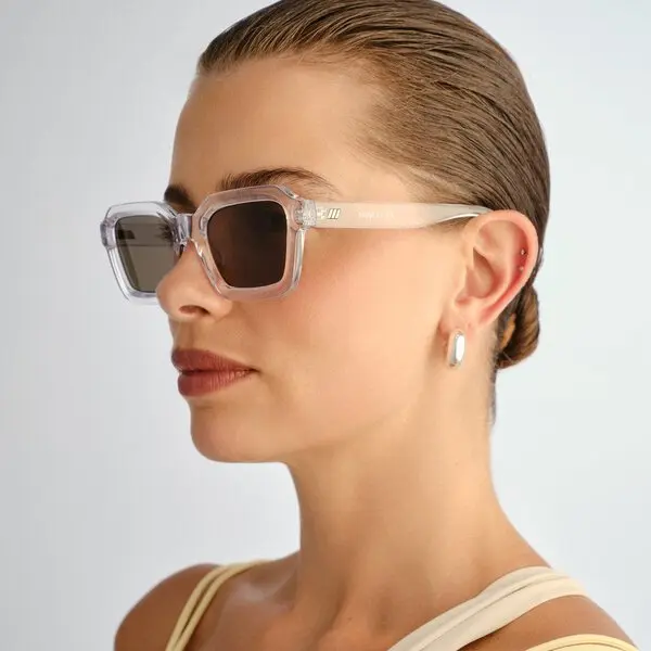 Le Specs Impossible Square Frame Sunglasses - Clear