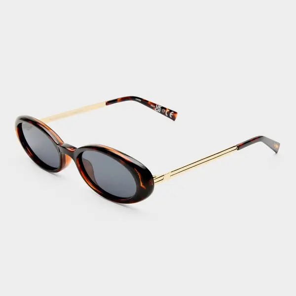 Le Specs Magnifique Oval Sunglasses - Dark Tort