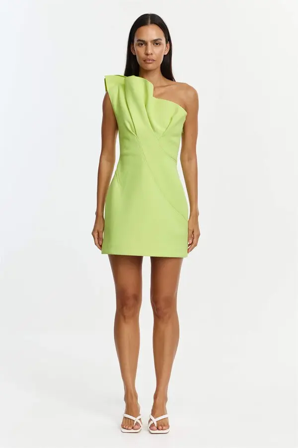 Acler Lugano Mini Dress - Honeydew