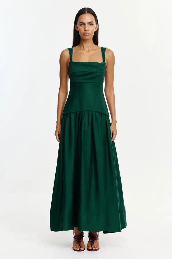 Acler Reeve Maxi Dress - Deep Emerald