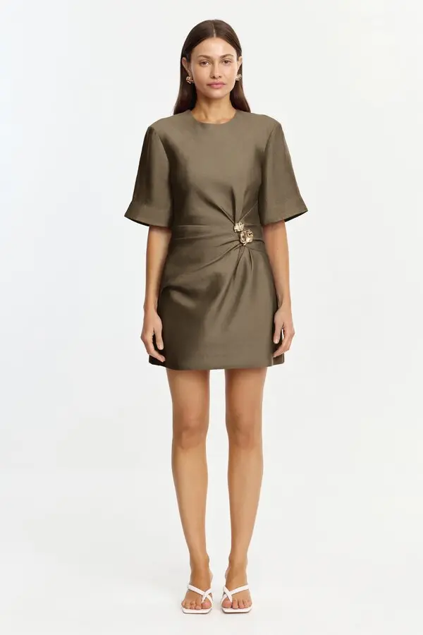 Acler Mannersly Mini Dress - Pecan