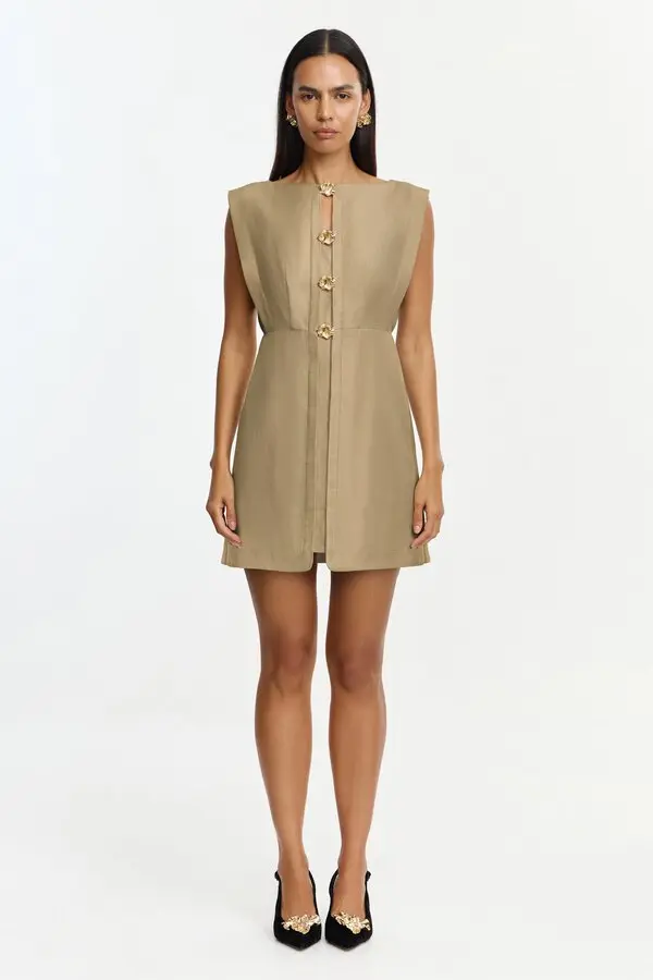 Acler Cindill Mini Dress - Walnut