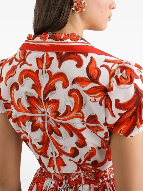 Dolce & Gabbana Maolica Print Cotton Shirt