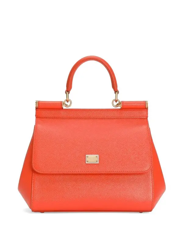 Dolce & Gabbana Sicily Medium Leather Handbag - Orange