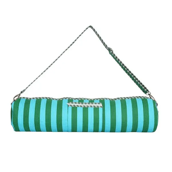 CYC The Striped Cotton Yoga Bag And Green - Blue
