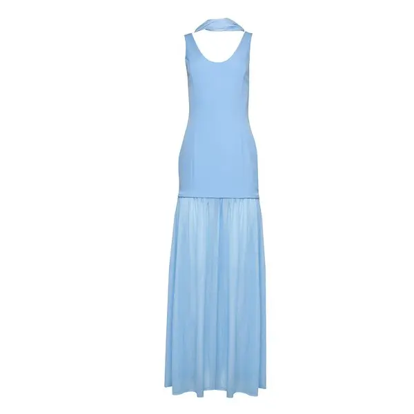 FOREVER YOUNG THE LABEL Aurea Crepe Dress - Blue