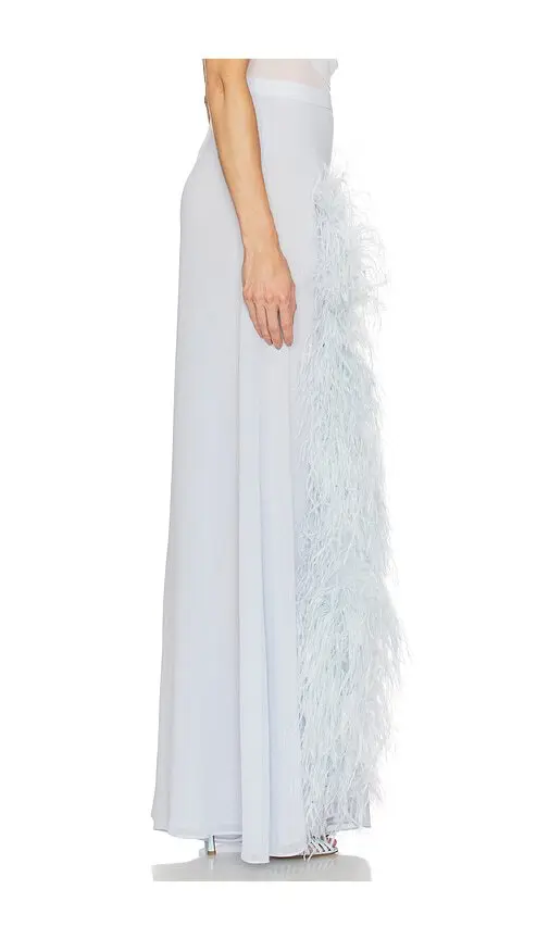 Lapointe Wide Leg Pant With Feathers In Blue