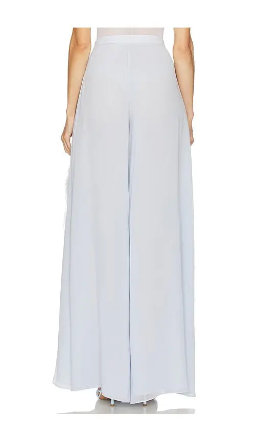 Lapointe Wide Leg Pant With Feathers In Blue