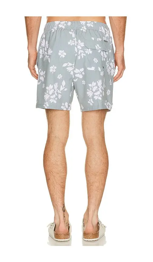 VINTAGE SUMMER Seersucker Stretch Volley Swim Trunks - Green