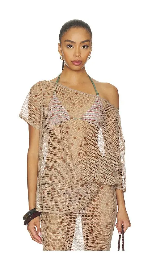 SNDYS. Astoria Top In Brown - Mocha