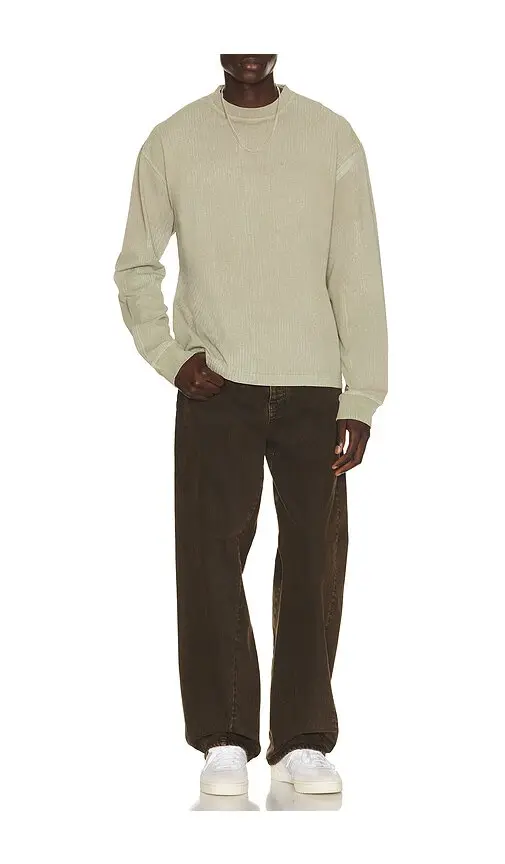 AGOLDE Long Sleeve Asha Shirt In Green