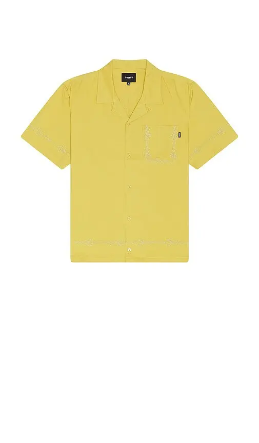 HUF Pinstripe Embroidered Resort Shirt In Green