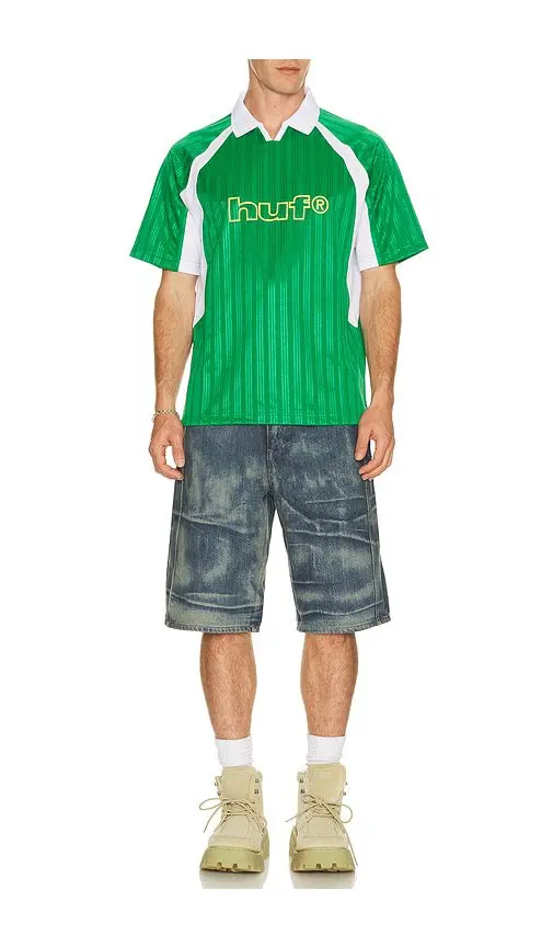 HUF Sideline Soccer Jersey Shirt In Green