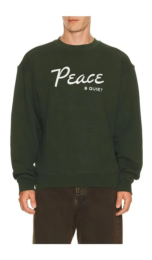 MUSEUM OF PEACE & QUIET Diner Crewneck In Green - Forest