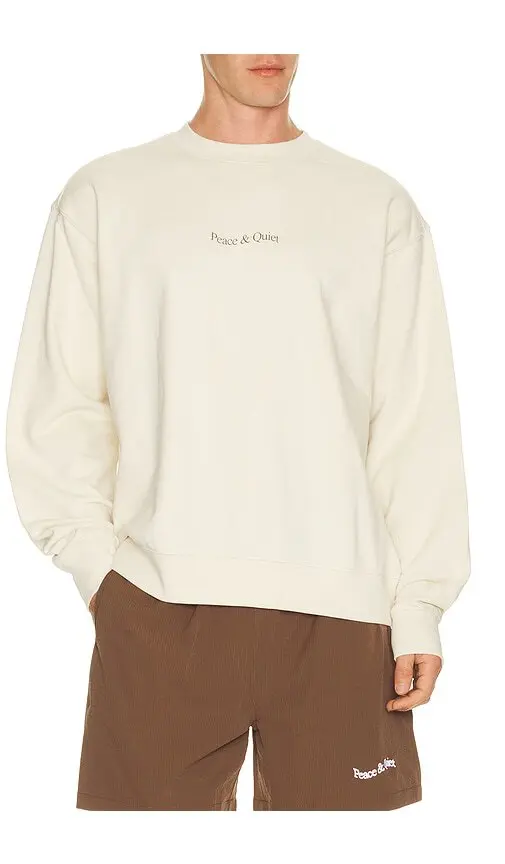 MUSEUM OF PEACE & QUIET Wordmark Lightweight Sweater In Cream - Bone