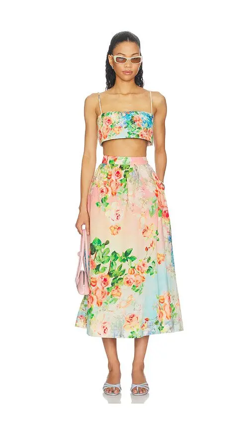 Hemant & Nandita Bustier Top In Blush,blue